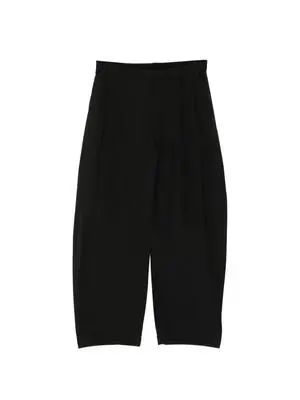 CROQUIS Double-pleat Curved-leg Trousers - Black