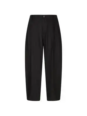 CROQUIS Double-pleat Curved-leg Trousers - Black