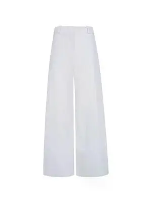 Giorgio Armani Wide-leg Silk Palazzo Pants - White