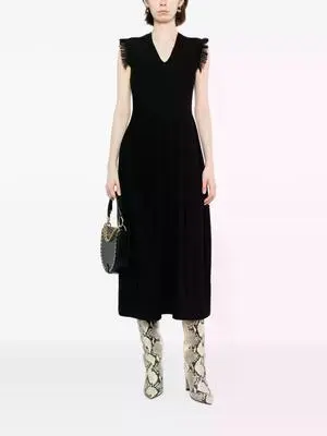 LESS Fringed Midi Dress - Black