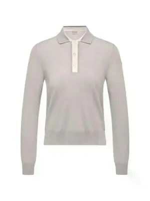 Moncler Long-sleeve Polo Sweater - Grey
