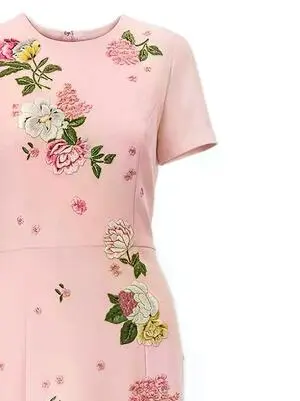 Carolina Herrera Embroidered Maxi Dress - Pink