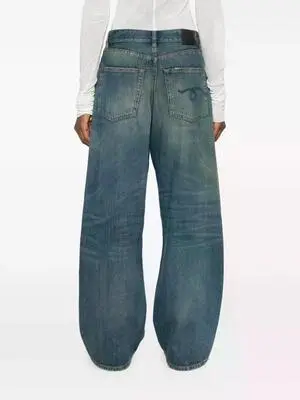 R13 Wide-leg Denim Jeans With Faded Effect