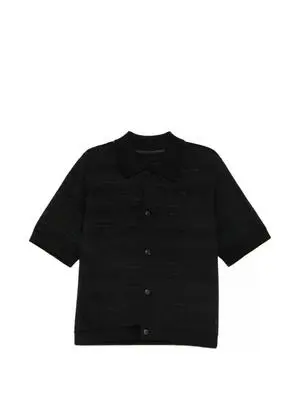 CROQUIS Openwork Jacquarded Shirt - Black
