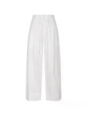 LESS Cotton Straight-leg Trousers - White