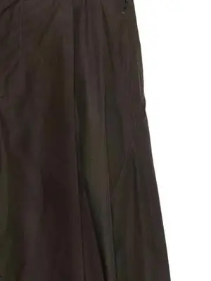 CROQUIS Curved-leg Poplin Trousers - Brown