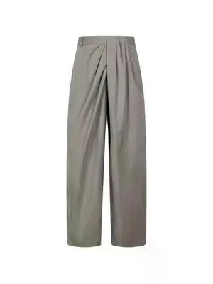 JNBY Straight-leg Cropped Pleated Trousers - Grey