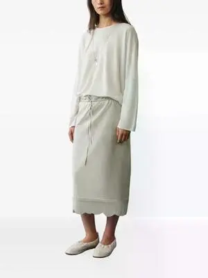 LESS Mid-length Wrap Skirt - Green
