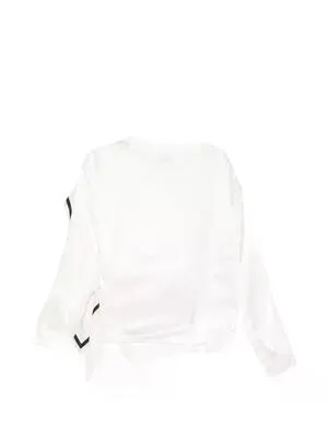 JNBY Pearl-print Draped Blouse - White