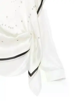JNBY Pearl-print Draped Blouse