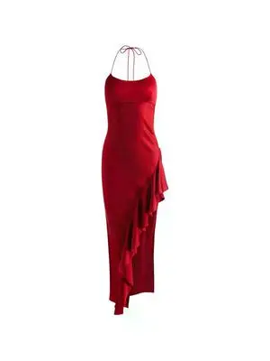 Alice + Olivia Palma Asymmetrical Ruffled Dress - Red