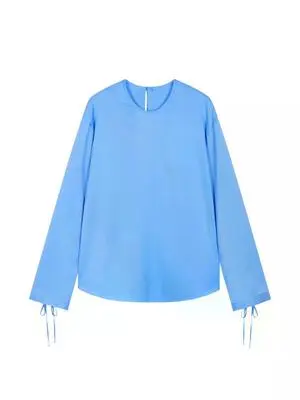 JNBY Long Sleeve Blouse With Self-tie Cuffs - Blue