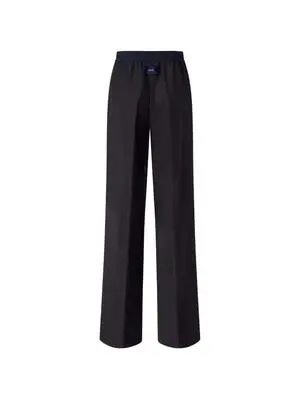 Pinko Logo-waistband Wide-leg Trousers - Black