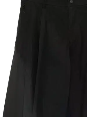 CROQUIS Curved-leg Poplin Trousers - Black