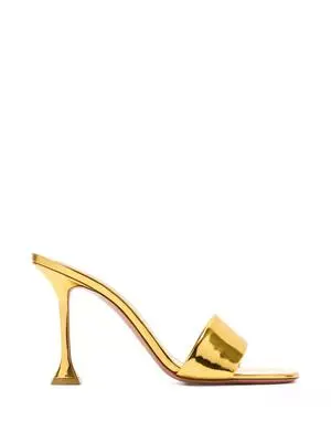 Amina Muaddi Lupita Metallic Sandals - Gold