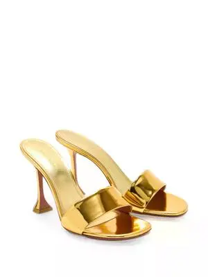 Amina Muaddi Metallic Sandals