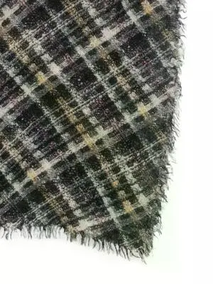 Faliero Sarti Scott Check-pattern Frayed Scarf