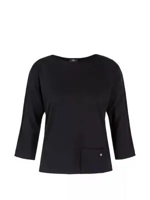 MARCCAIN Patch-pocket Boat-neck T-shirt - Black
