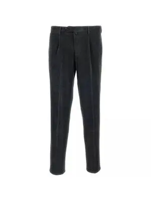 BRIGLIA 1949 Pleated Corduroy Trousers - Grey