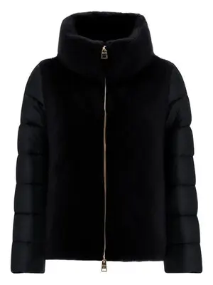 Herno Faux Fur-insert Zip-up Padded Jacket - Black