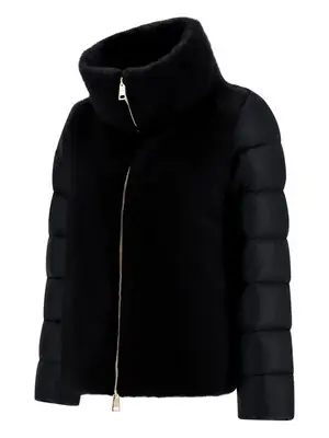 Herno Faux Fur-insert Zip-up Padded Jacket - Black