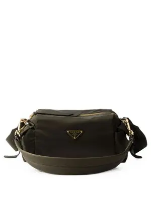 Prada Explore Small Bag In Re-nylon And Leather - Green