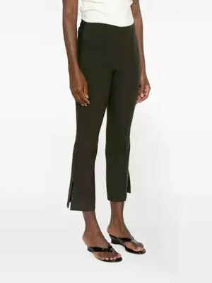 Vince Seam-detail Side-slit Trousers - Green