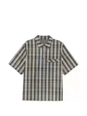 CROQUIS Checked Logo-embroidered Shirt - Grey