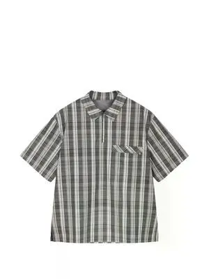 CROQUIS Checked Logo-embroidered Polo Shirt - Grey