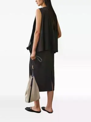 LESS Draped Midi Dress - Black