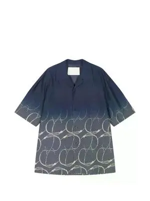 CROQUIS Printed Short-sleeves Shirt - Blue