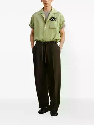 CROQUIS Camp-collar Short-sleeve Shirt - Green
