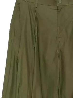 CROQUIS Curved-leg Poplin Trousers - Green