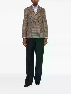 Max Mara Double-breasted Blazer With Houndstooth Pattern