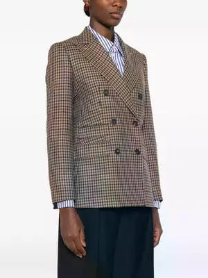 Max Mara Double-breasted Blazer With Houndstooth Pattern