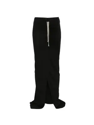 Rick Owens Soft Edfu Drawstring Maxi Skirt - Black