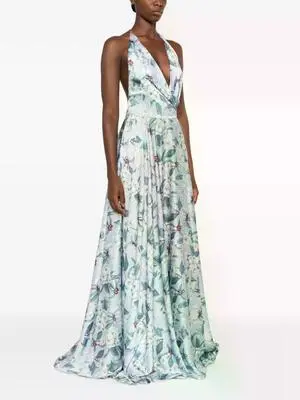 GIADA CURTI Floral Print Halterneck Maxi Dress