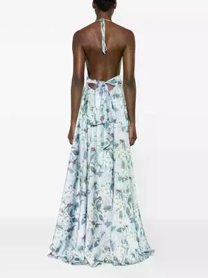 GIADA CURTI Floral Print Halterneck Maxi Dress