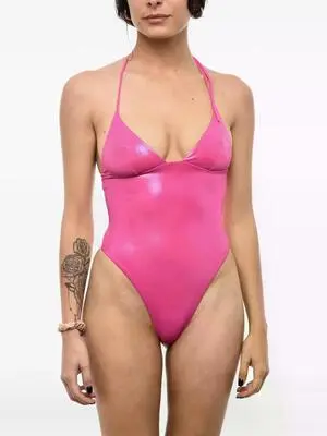 Dsquared2 Glitter Logo-embossed Swimsuit - Pink