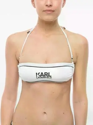 Karl Lagerfeld Logo-print Bikini Top