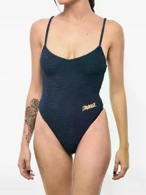 Dsquared2 Logo-embroidered Wave-pattern Swimsuit