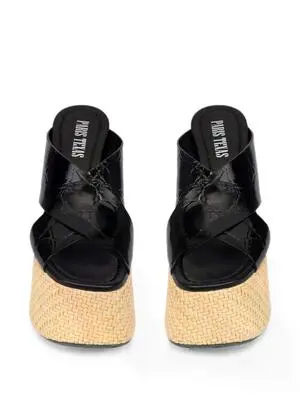 Paris Texas Mara Crocodile-effect Wedge Sandals