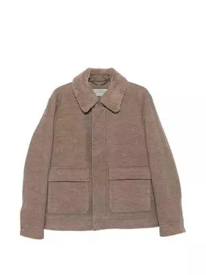 Canali Shearling Collar Patch Pocket Jacket