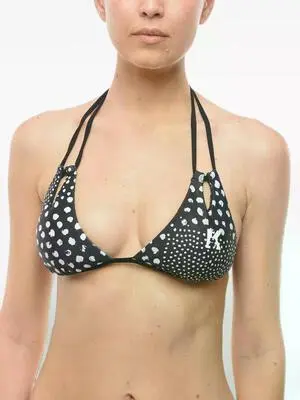 Karl Lagerfeld Logo-print Triangle Bikini Top