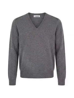 JIL SANDER V-neck Cashmere Sweater - Grey