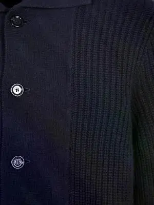 LARDINI Ribbed Knit Polo Cardigan