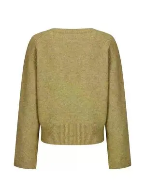 GANNI Melange V-neck Sweater - Yellow