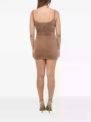 Off-White Fuzzy Embroidered Mini Dress