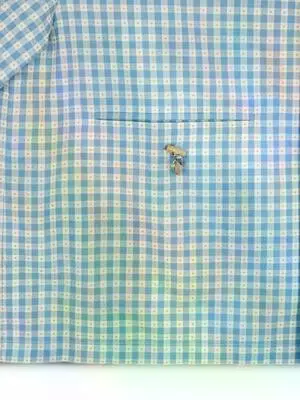 YOUNG N SANG Gingham-check Camp-collar Shirt
