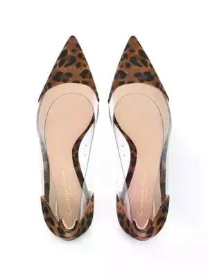 GIANVITO ROSSI Plexi 85 Leopard-print Pumps